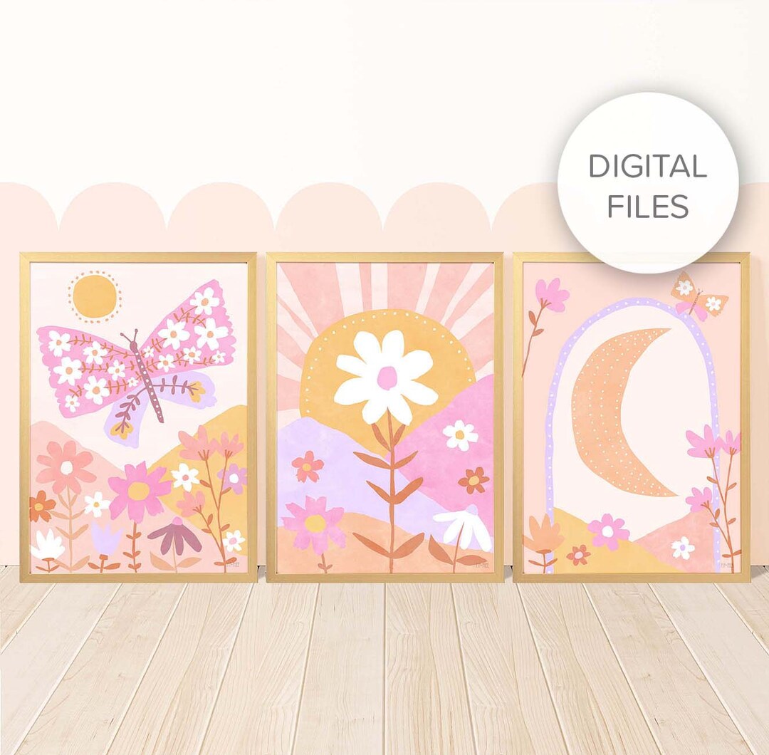 DIGITAL FILES - Pip+phee Butterfly Daisy Fields - Bright - Set of ...