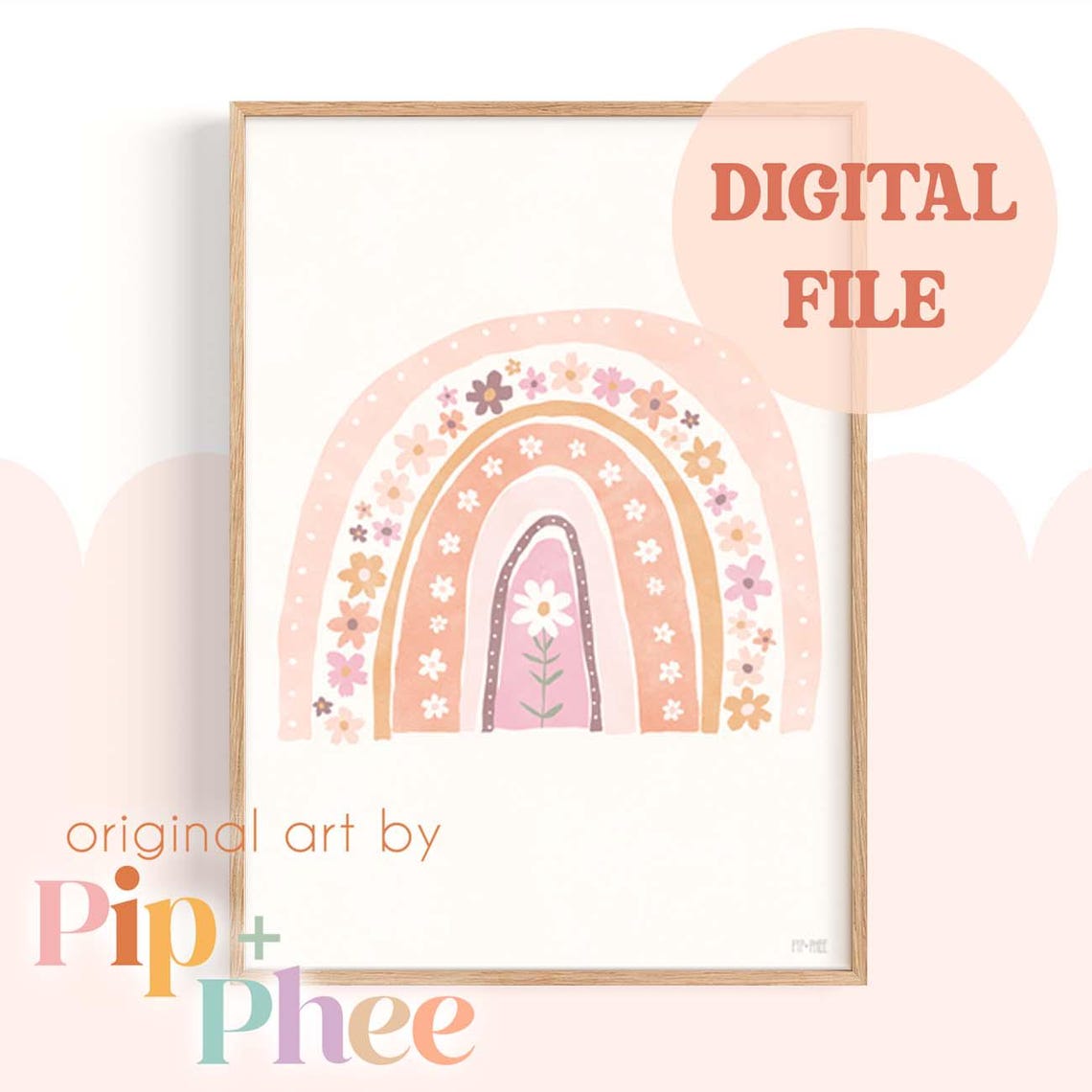 DIGITAL FILES - Pip+phee Butterfly Daisy Fields Circle Set - Peach - Etsy