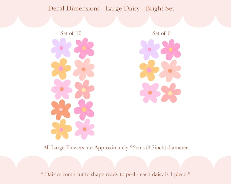 Pip+phee Daisy Fabric Wall Decals - Reusable - Large Size - Bright ...
