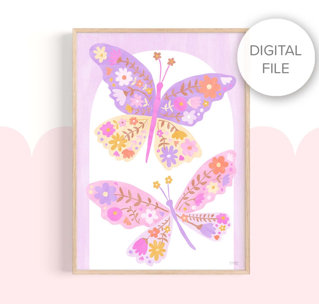 DIGITAL FILE of Pip+phee Daisy Butterflies Print - Printable Art - File ...