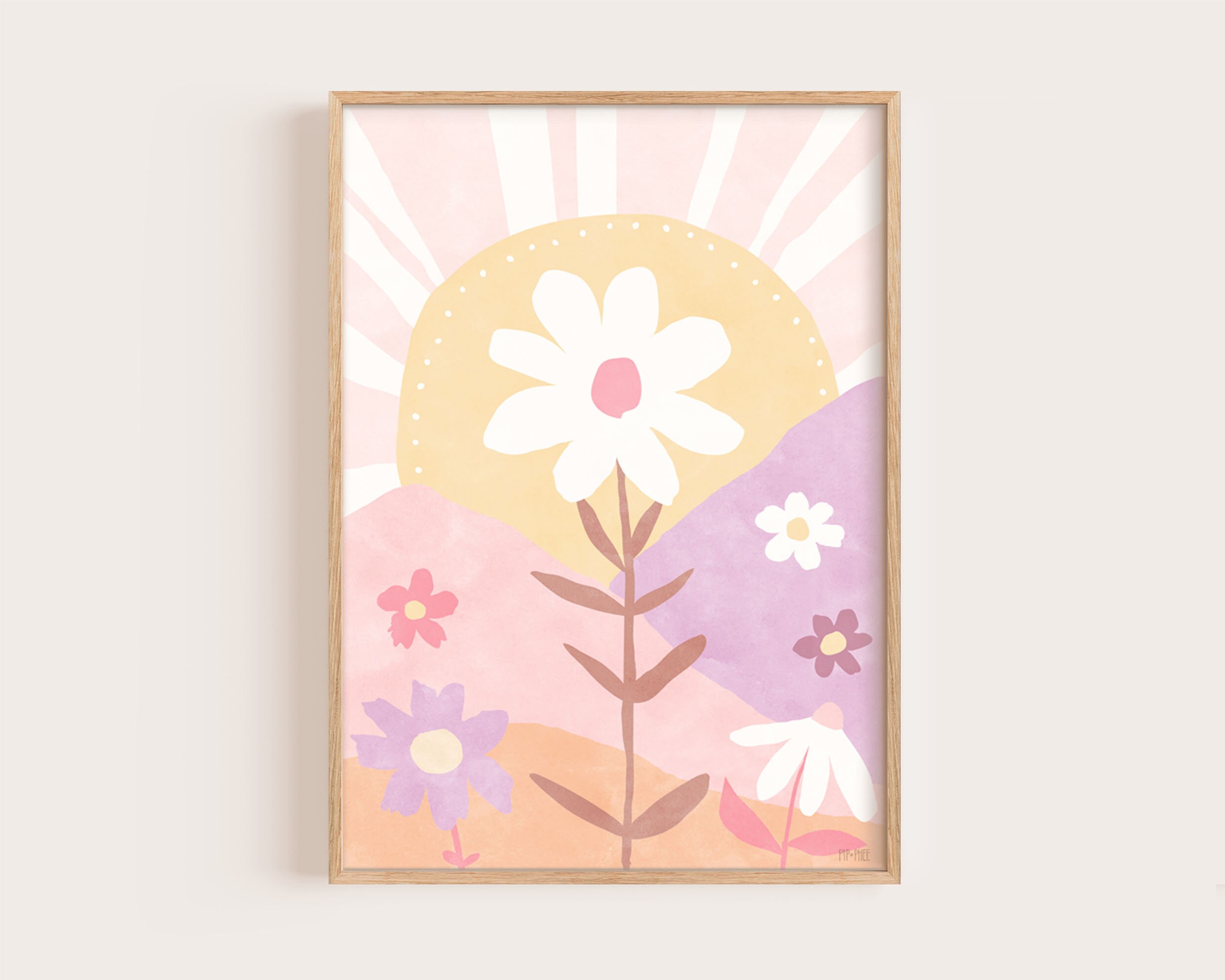 Pip+phee Daisy Butterfly Fields -pastels Set of Prints - Choose 1, 2 or ...