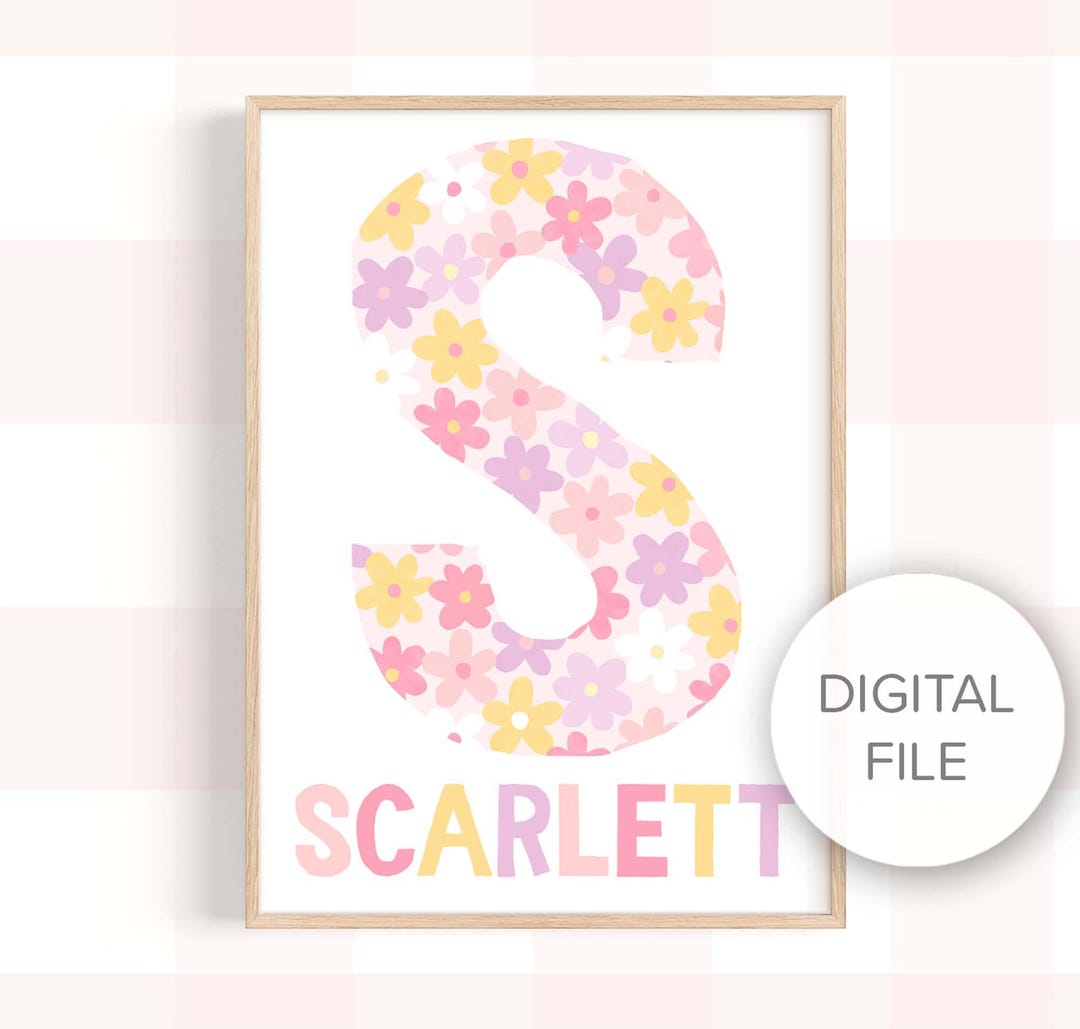 DIGITAL FILE - Pip+phee Daisy Name Personalised Print - Pastel - 1 ...