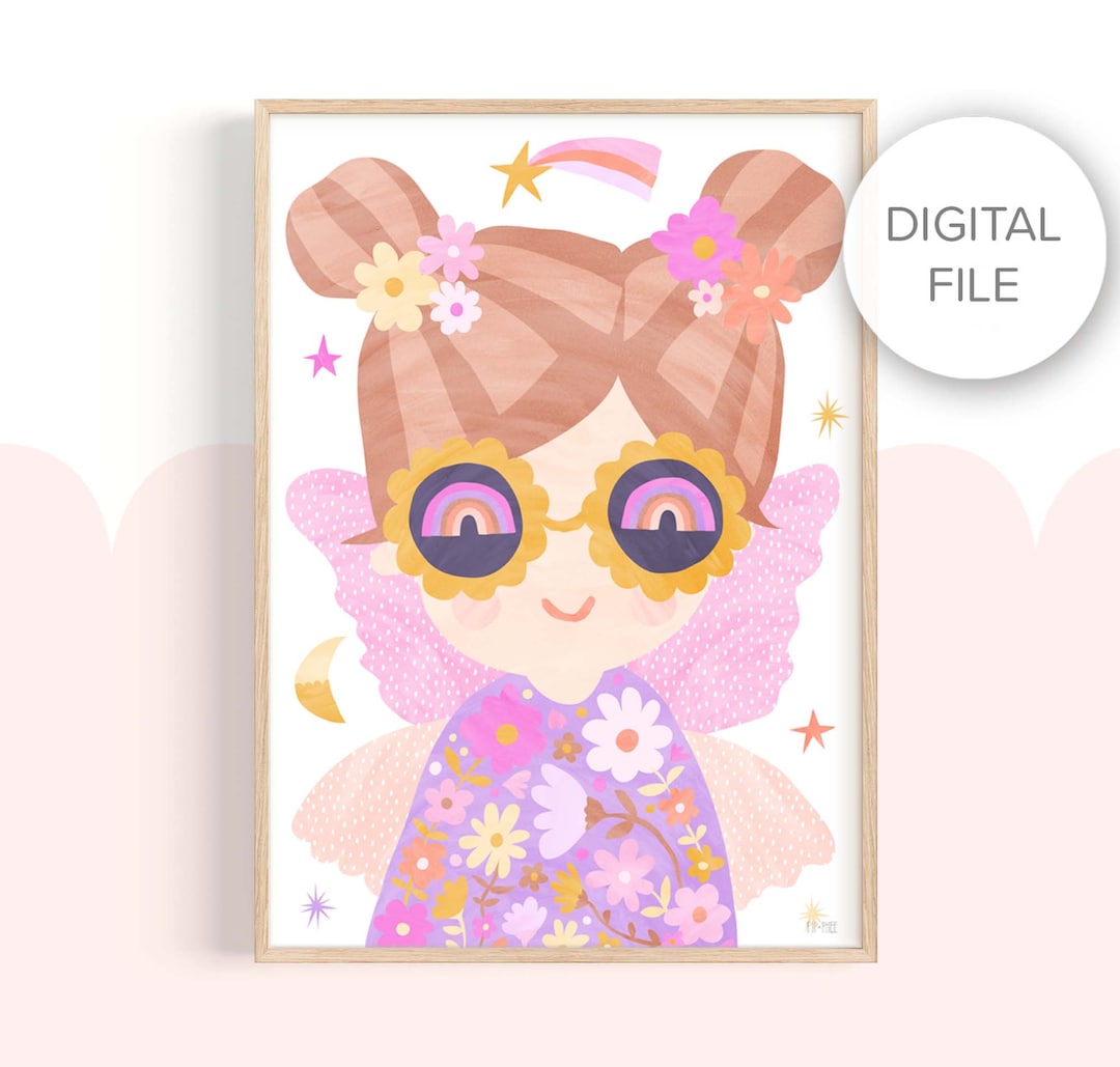 DIGITAL FILE of Pip+phee Magical Daisy Fairy Print - Printable Art ...