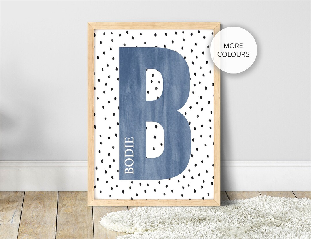 Pip+phee Personalised Letter & Name Wall Print - Nursery - Etsy