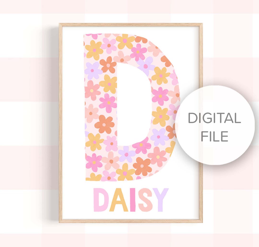 DIGITAL FILE - Pip+phee Daisy Name Personalised Print - Bright - 1 ...