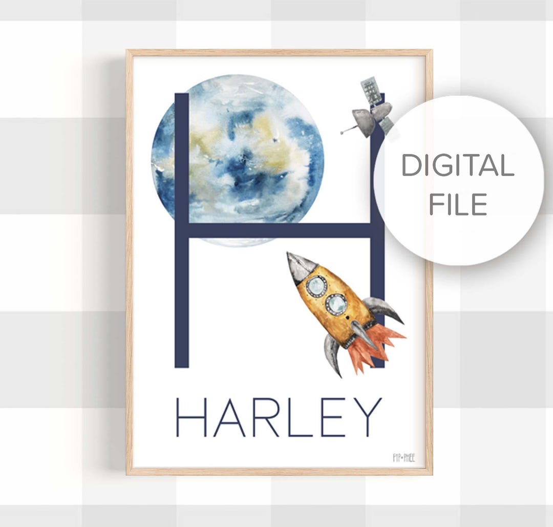 DIGITAL FILE - Pip+phee Going Space Name Personalised Print - 1 Print ...