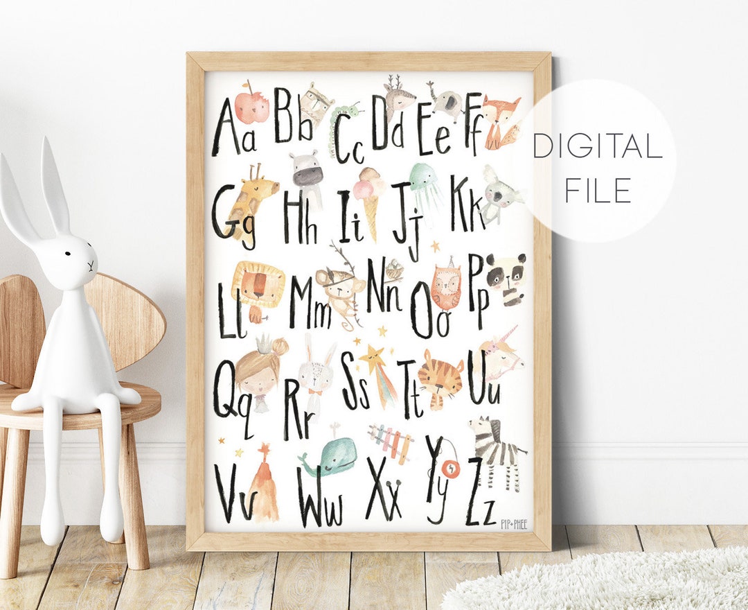Digital File of Pip+phee Alphabet Printable - Playroom - Baby Nursery ...