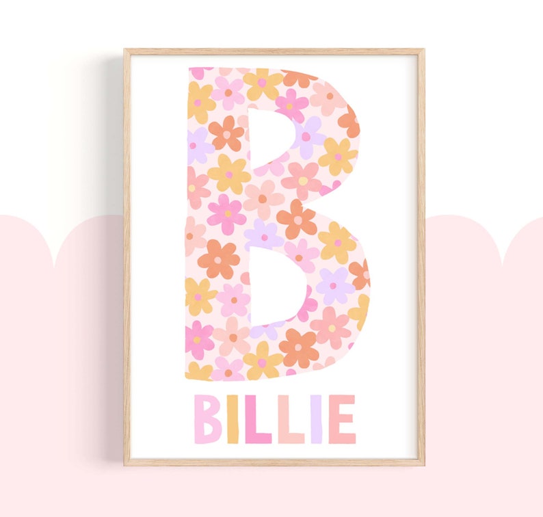 Pip+phee Butterfly Daisy Fields Name Set (bright) - Girls Room - Boho ...