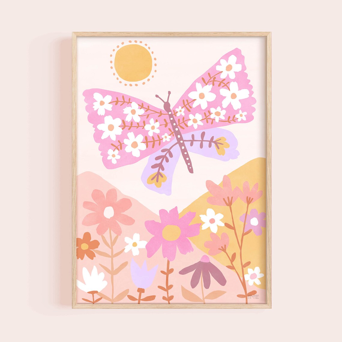 Pip+phee Butterfly Daisy Fields Name Set (bright) - Girls Room - Boho ...