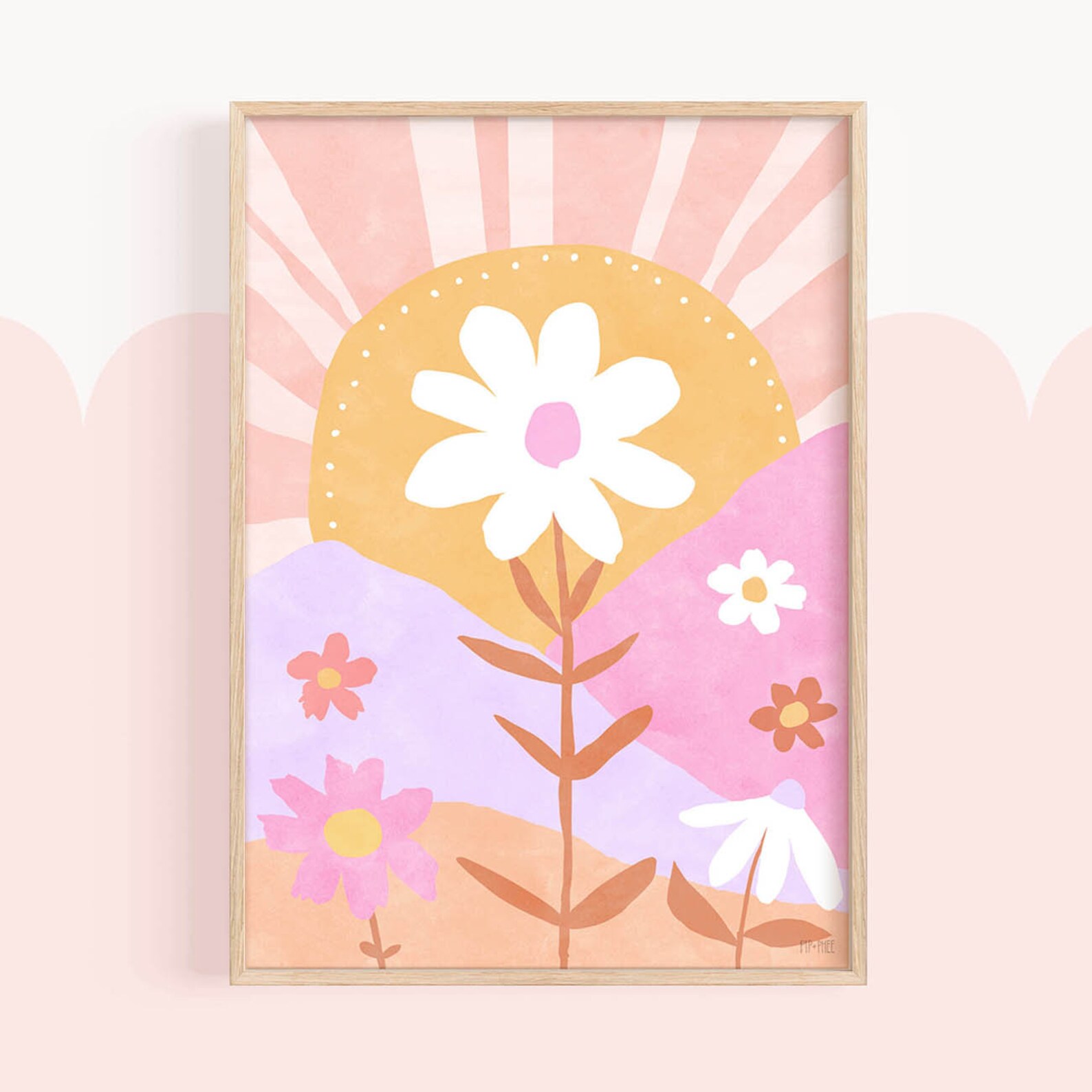Pip+phee Butterfly Daisy Fields Name Set (bright) - Girls Room - Boho ...