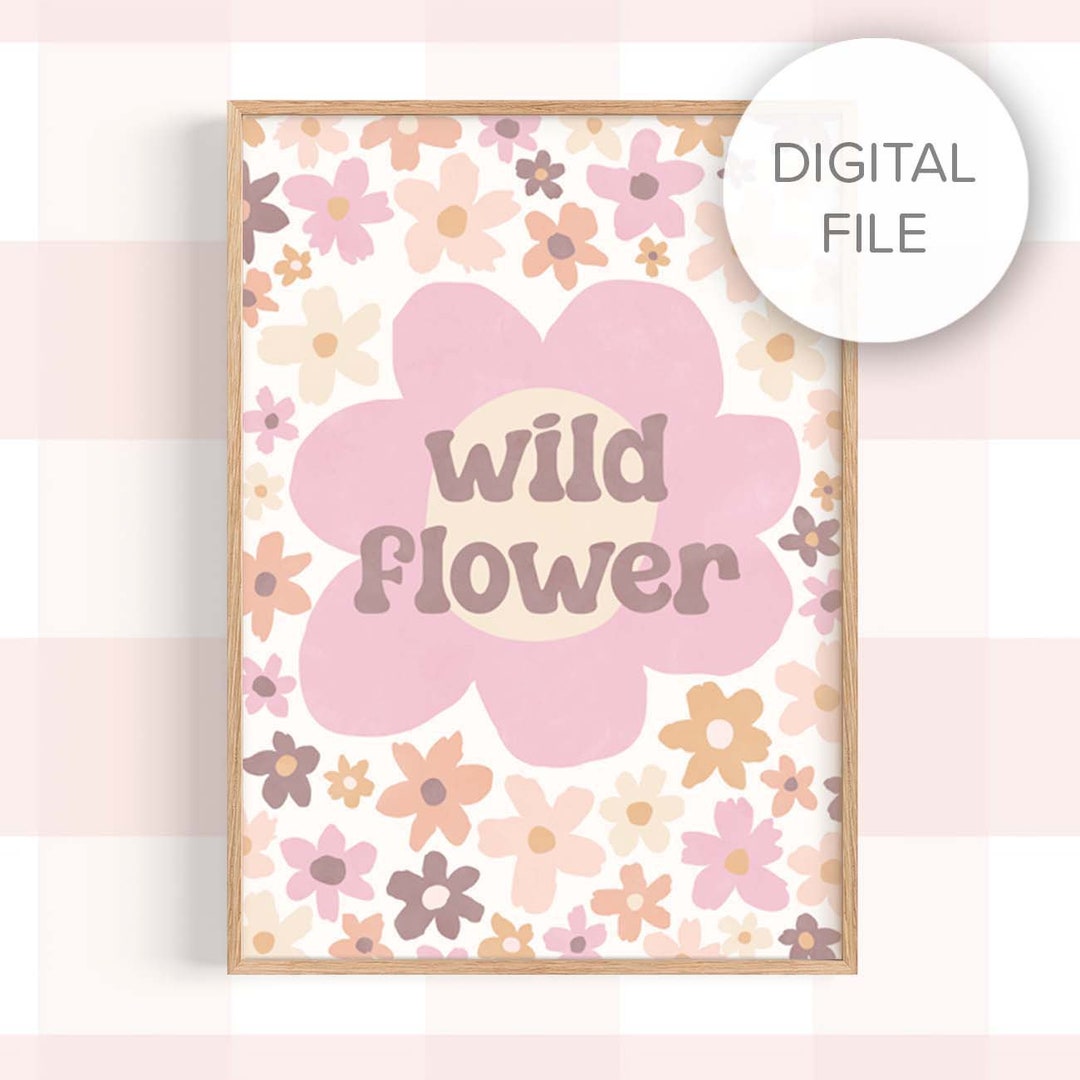 DIGITAL FILE of Pip+phee Daisy Wildflower Quote Print - Dusty Colourway ...