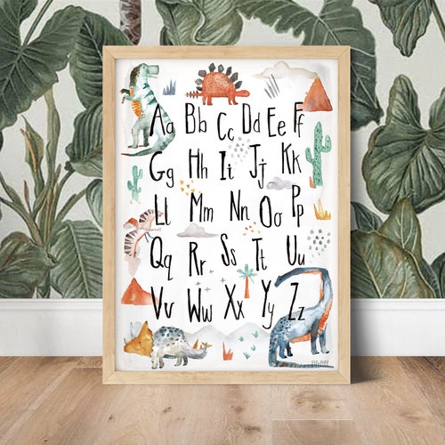 Dinosaur Alphabet Print Dinosaur Decor Printable Wall Art - Etsy