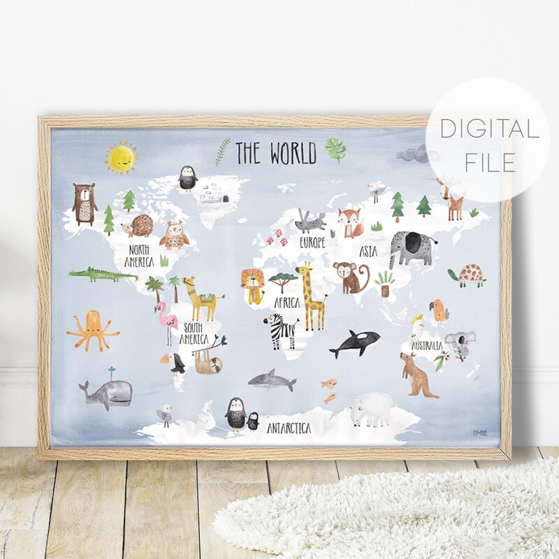Nursery Map Art - Etsy