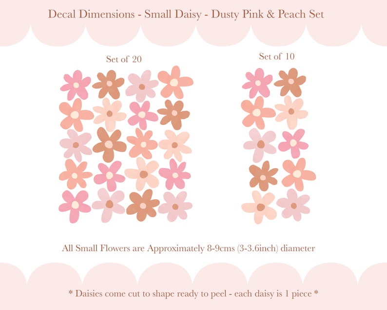 Pip+phee Daisy Fabric Wall Decals - Reusable - Small Size - Dusty Peach ...