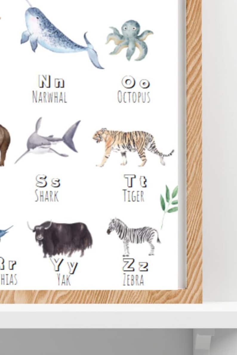 Animal Alphabet A3 Poster a Beautiful Selection of Gorgeous - Etsy