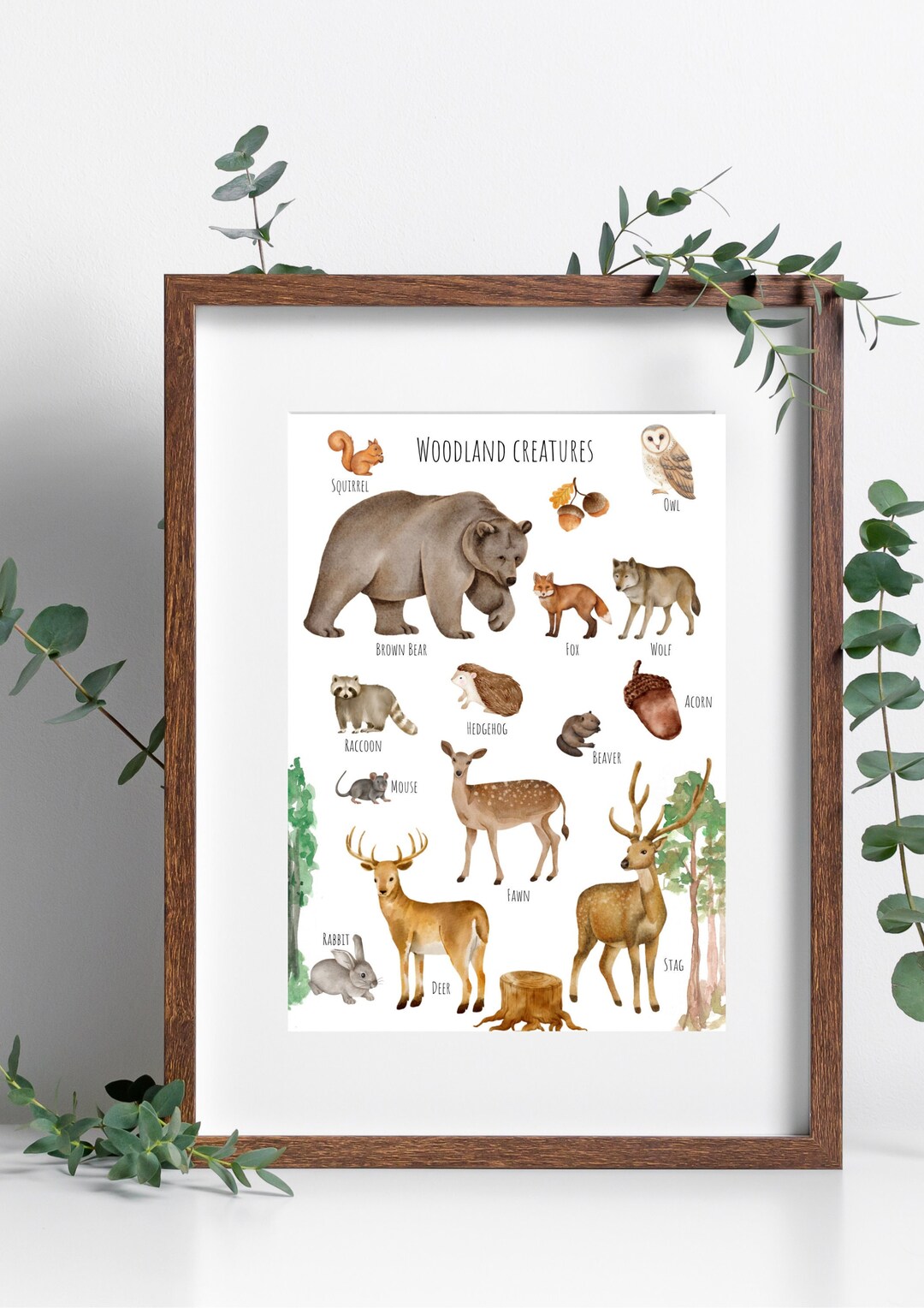 Woodland Creatures, A3 Poster - a Beautiful Selection of Gorgeous ...