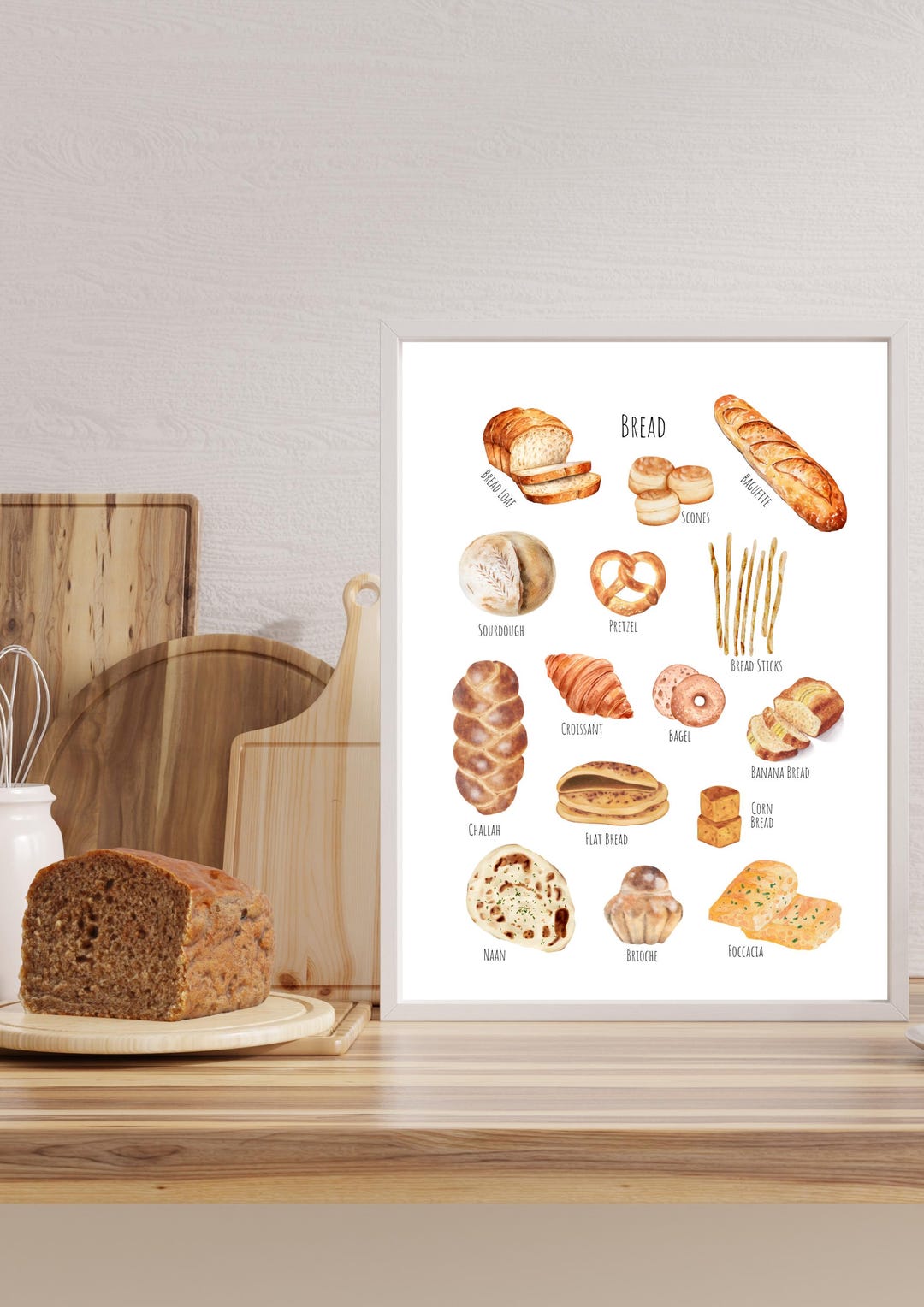 Bread Poster: Illustrated Baking Art Print (digital Download) - Etsy