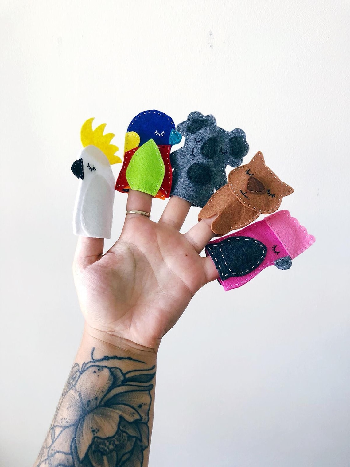 Set of Five Australian Animal Finger Puppets - Etsy Australia