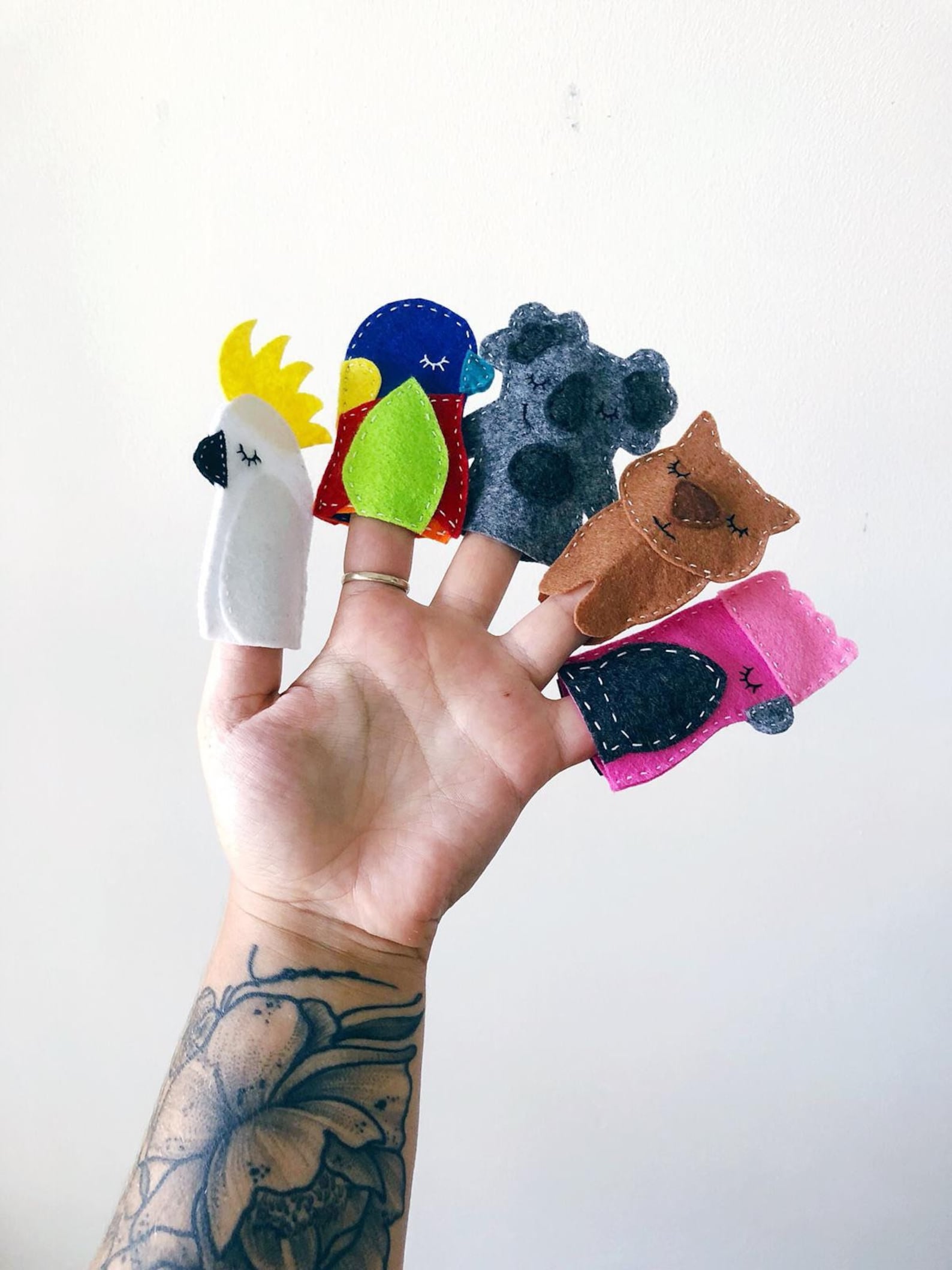 Set of Five Australian Animal Finger Puppets - Etsy Australia