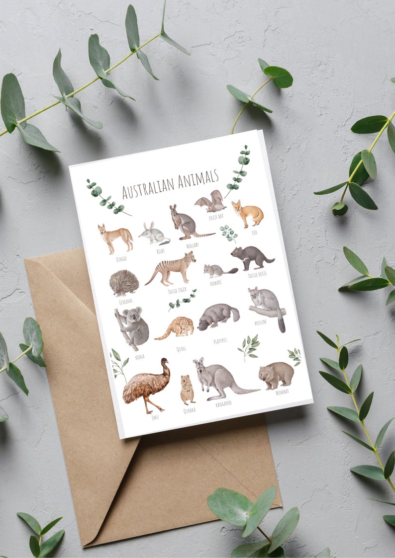 Australian Animals Poster A3 a Beautiful Selection of - Etsy
