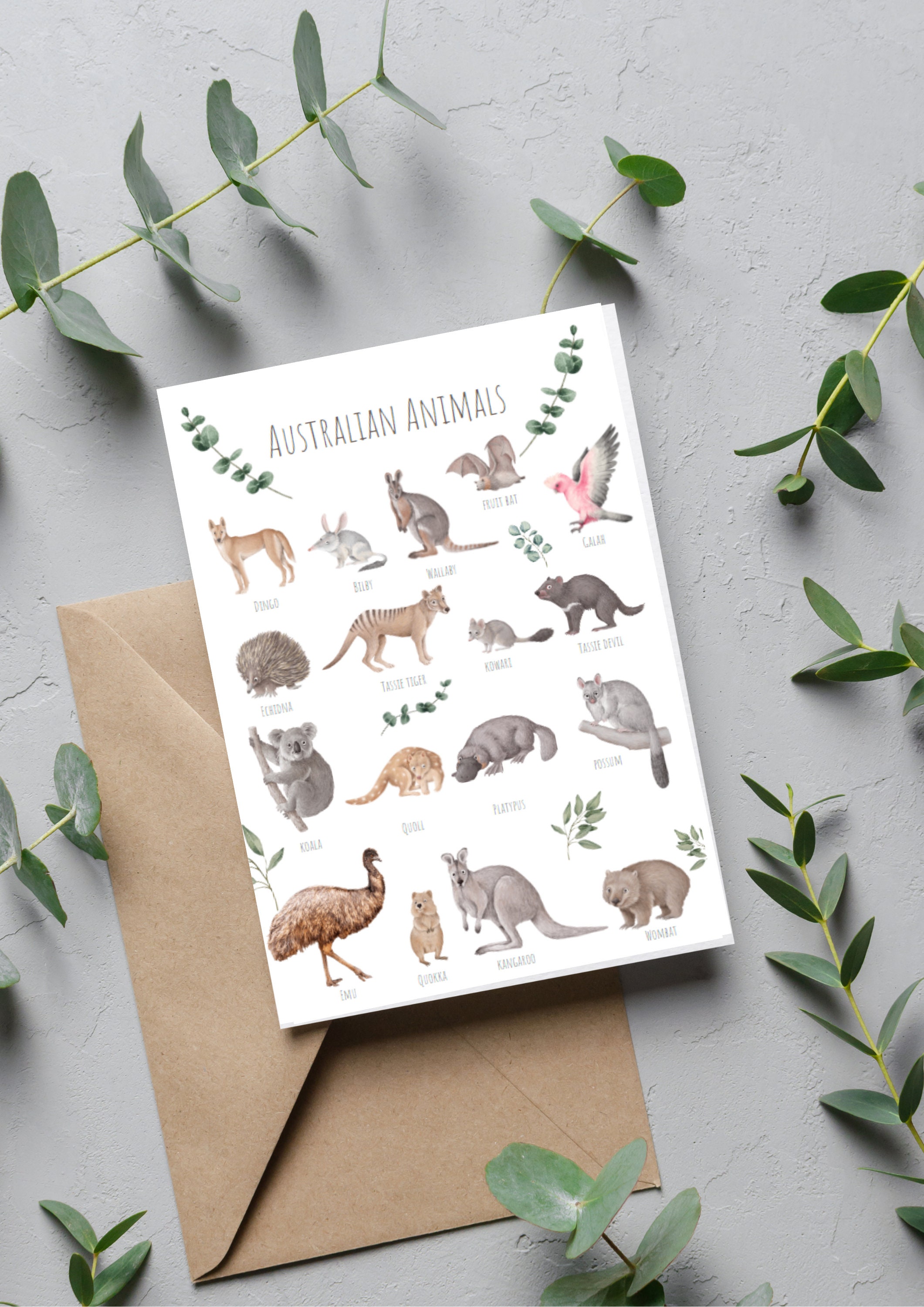 Australian Animals Print - Aussie Wildlife Poster, Nursery Decor ...