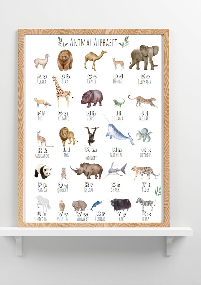 Animal Alphabet, A3 Poster a Beautiful Selection of Gorgeous Unique ...