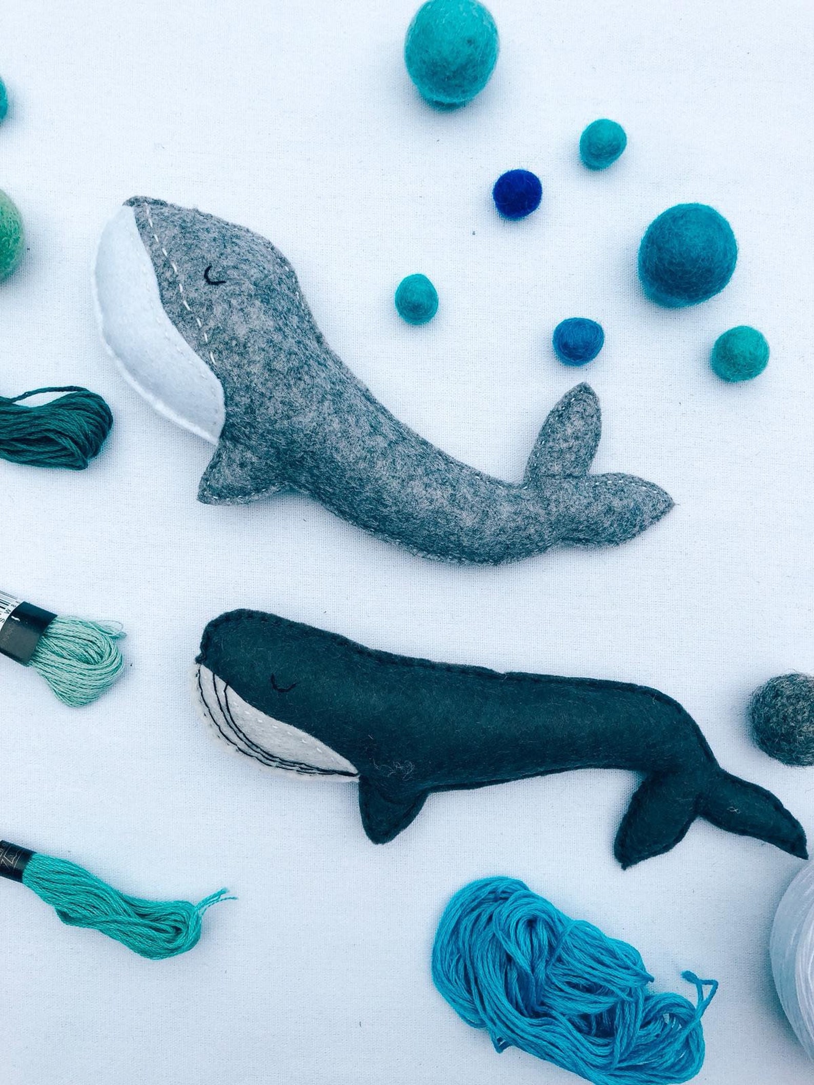 Whale Mobile 5 Gorgeous Felt Whales Hung by a Lovely Wooden - Etsy