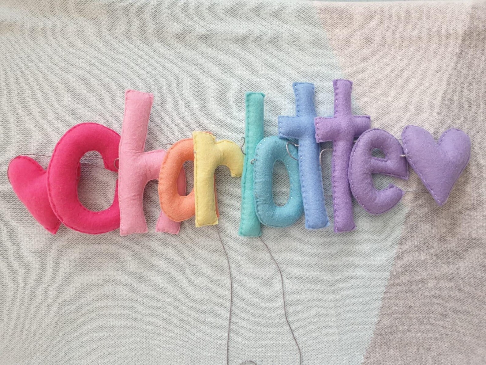 Personalised Felt Baby Name Garland, Colours and Name Customizable ...
