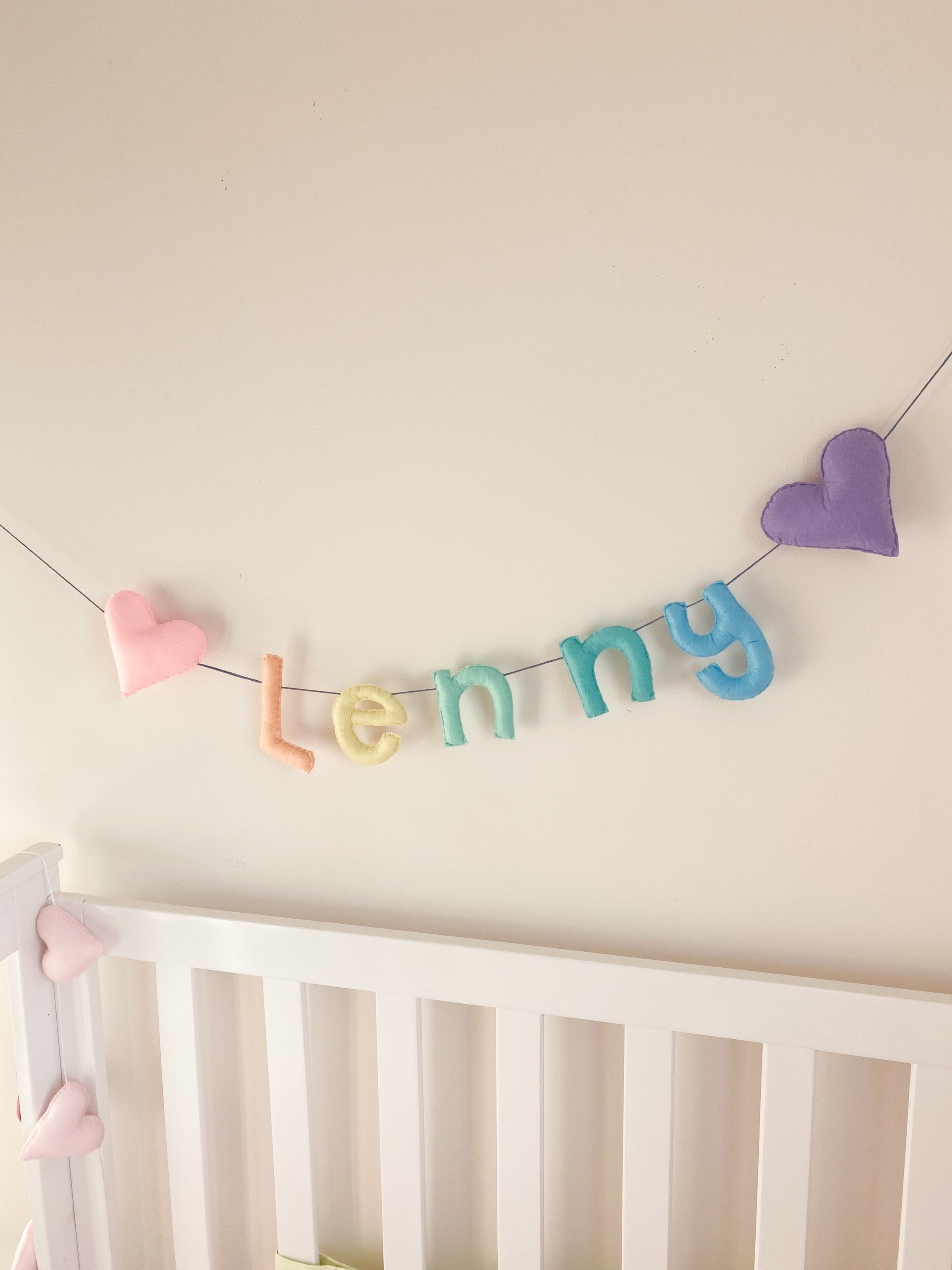 Personalised Felt Baby Name Garland Colours and Name | Etsy Australia