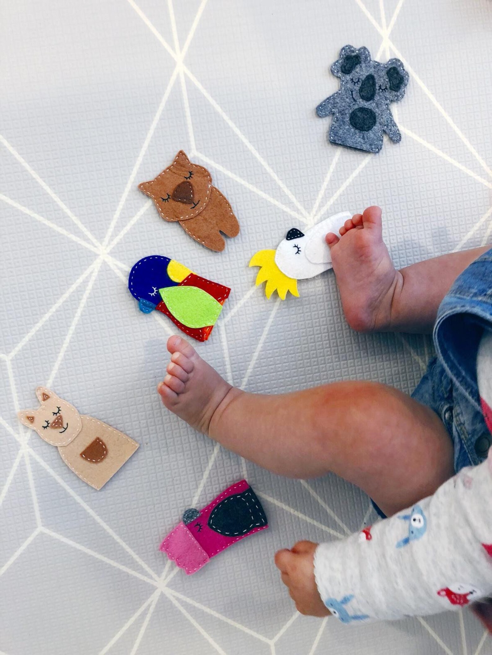 Set of Five Australian Animal Finger Puppets - Etsy Australia