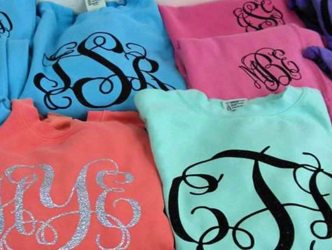 Monogram Shirts Custom Monogram T-shirts Bridesmaid Monogram - Etsy