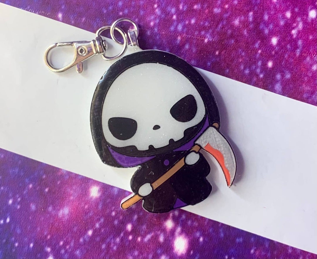 Grim Reaper Keychain Grim Reaper Bag Charm Stocking Stuffer - Etsy