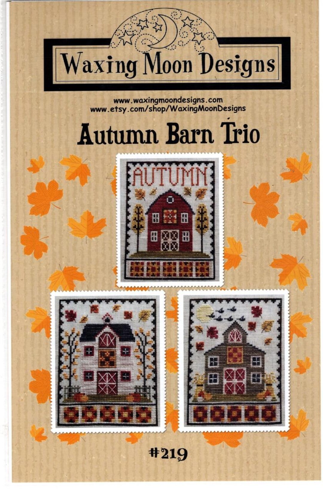 Autumn Barn Trio Counted Cross Stitch Pattern Leaflet by Waxing Moon ...