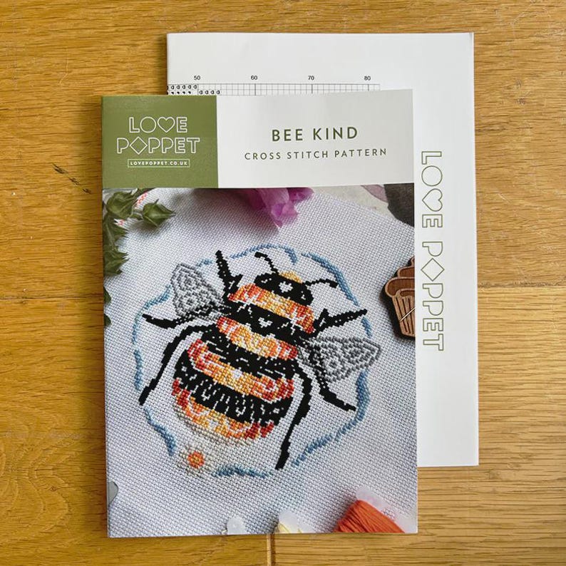Bee Kind Counted Cross Stitch Pattern Leaflet by Love Poppet - Printed ...