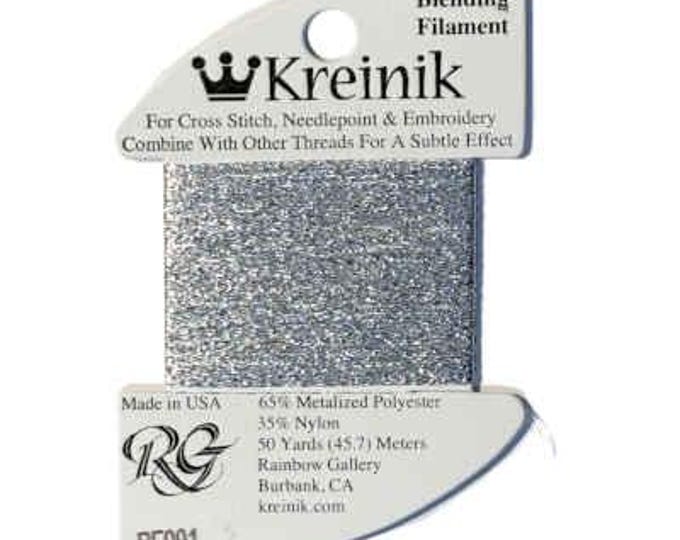 Kreinik Silver BF-001 Blending Filament 45.7m Metallic Thread , 50yds ...