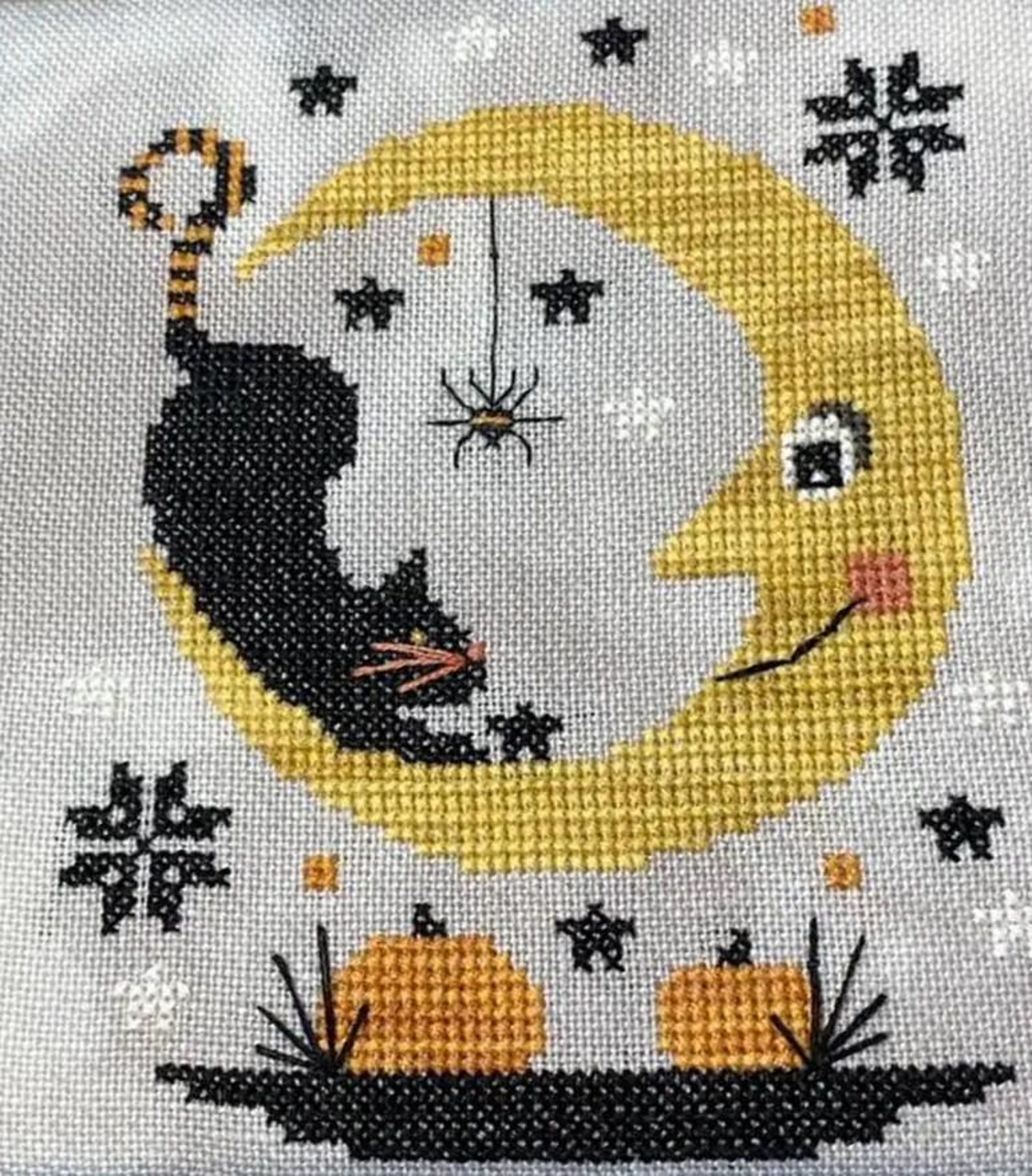 Halloween Moon Counted Cross Stitch Pattern by Stitches by Ethel ...