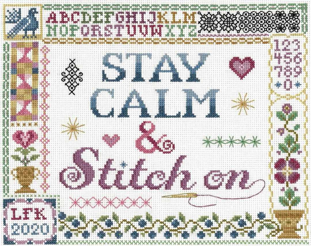Stay Calm & Stitch on Sandra Cozzolino Imaginating Cross Stitch Leaflet ...