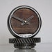 Industrial / Steampunk Style Desk Clock Car Part Metal Art Minimalist ...