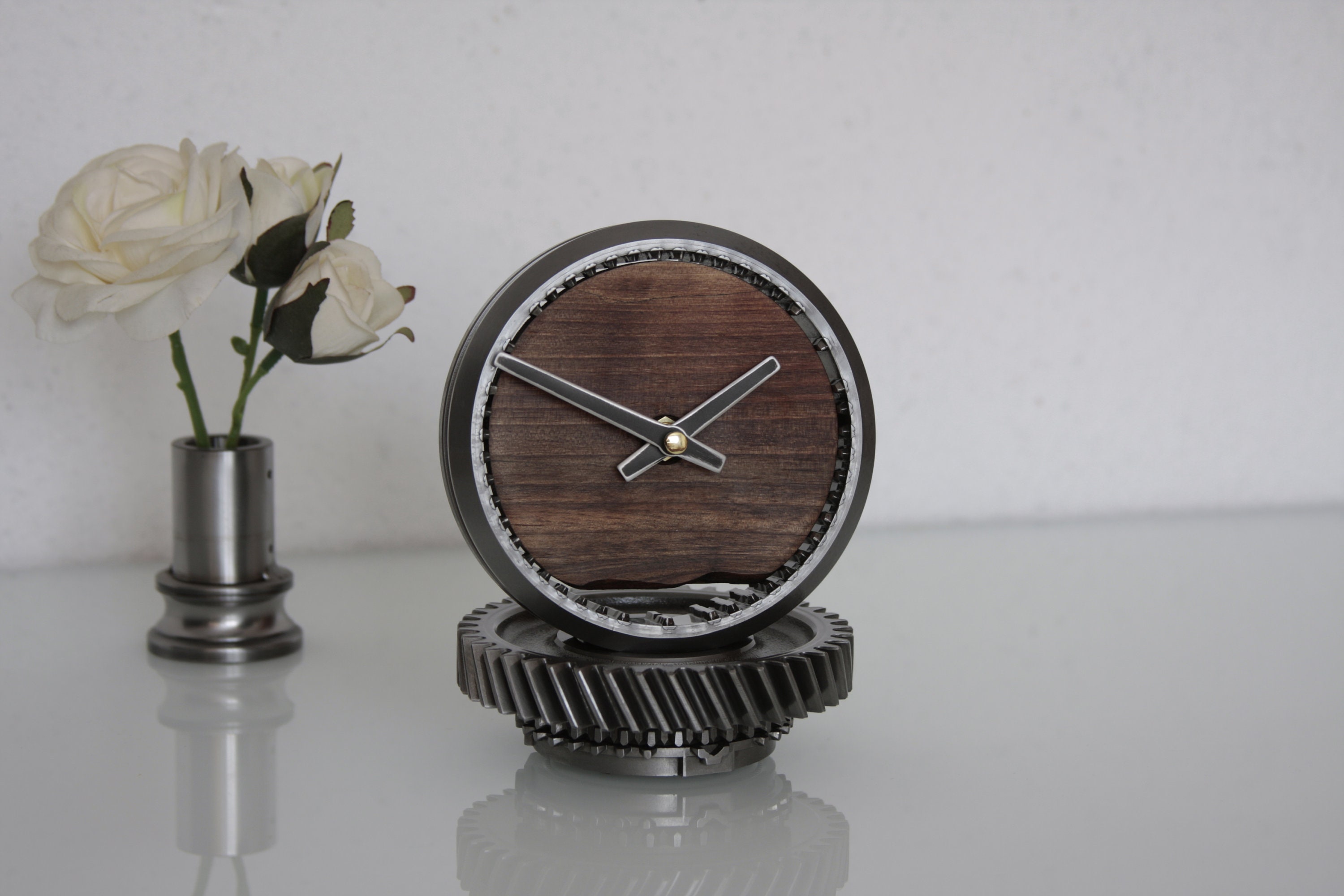 Industrial / Steampunk Style Desk Clock Car Part Metal Art | Etsy