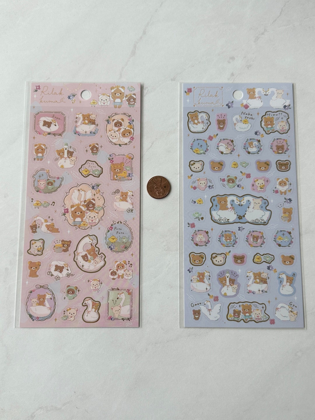 B122-B123 2022 Rilakkuma Sticker Sheet Gold Accents - Etsy