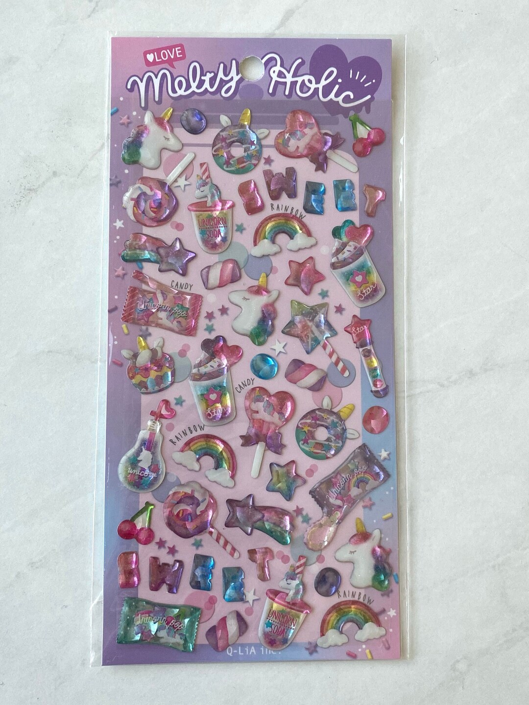 Melty Holic Purple Sheet Puffy Iridescent Pearl Sticker Sheet - Etsy