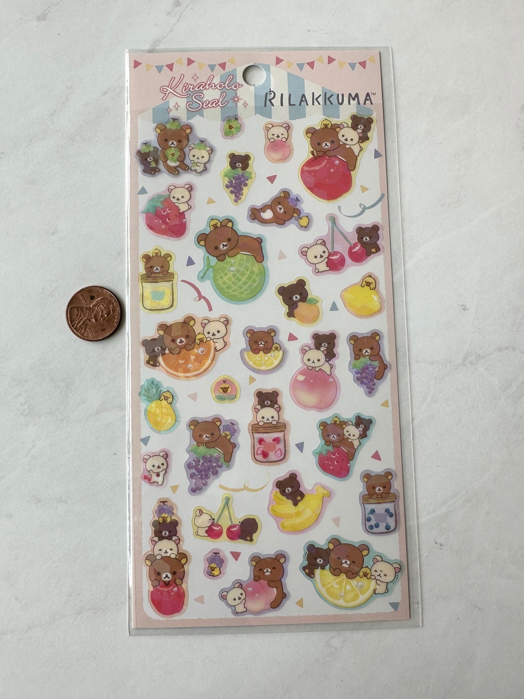 B119 2022 Rilakkuma Sticker Sheet Kiraholo Seal Fruit - Etsy