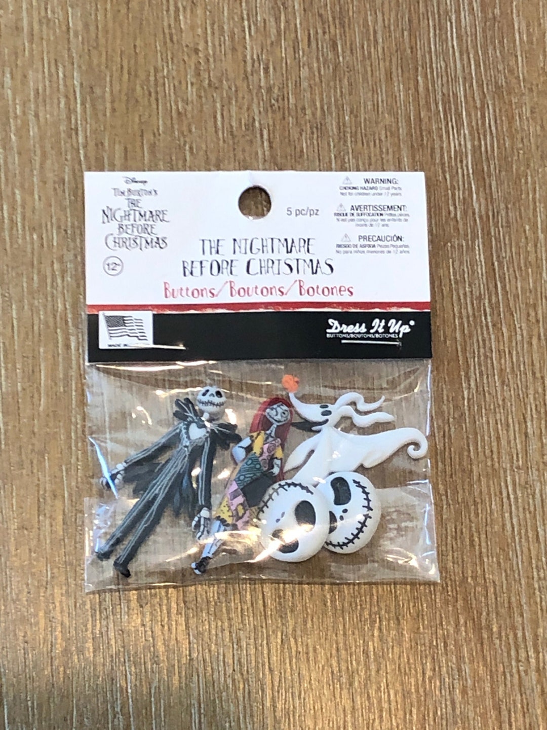 The Nightmare Before Christmas Button Set 5 Pcs - Etsy