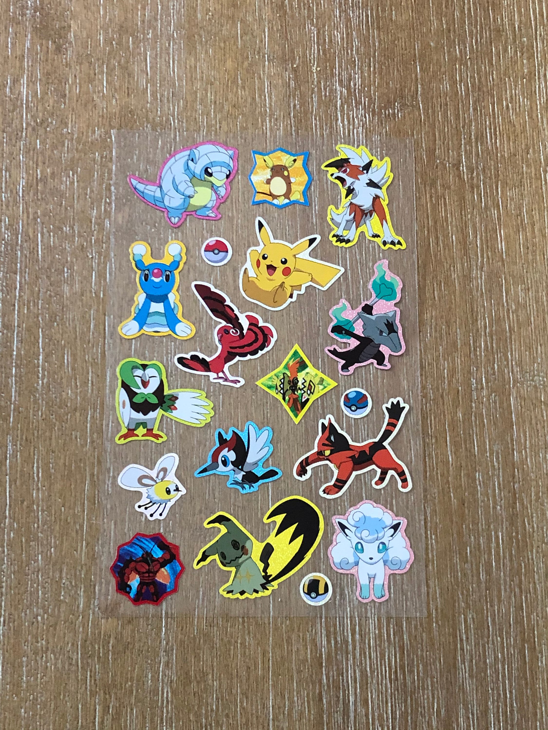 X Pokemon Holographic Sticker Sheet Pikachu - Etsy