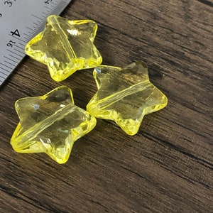 X 6pc Transparent Yellow Chunky Star Beads - Etsy