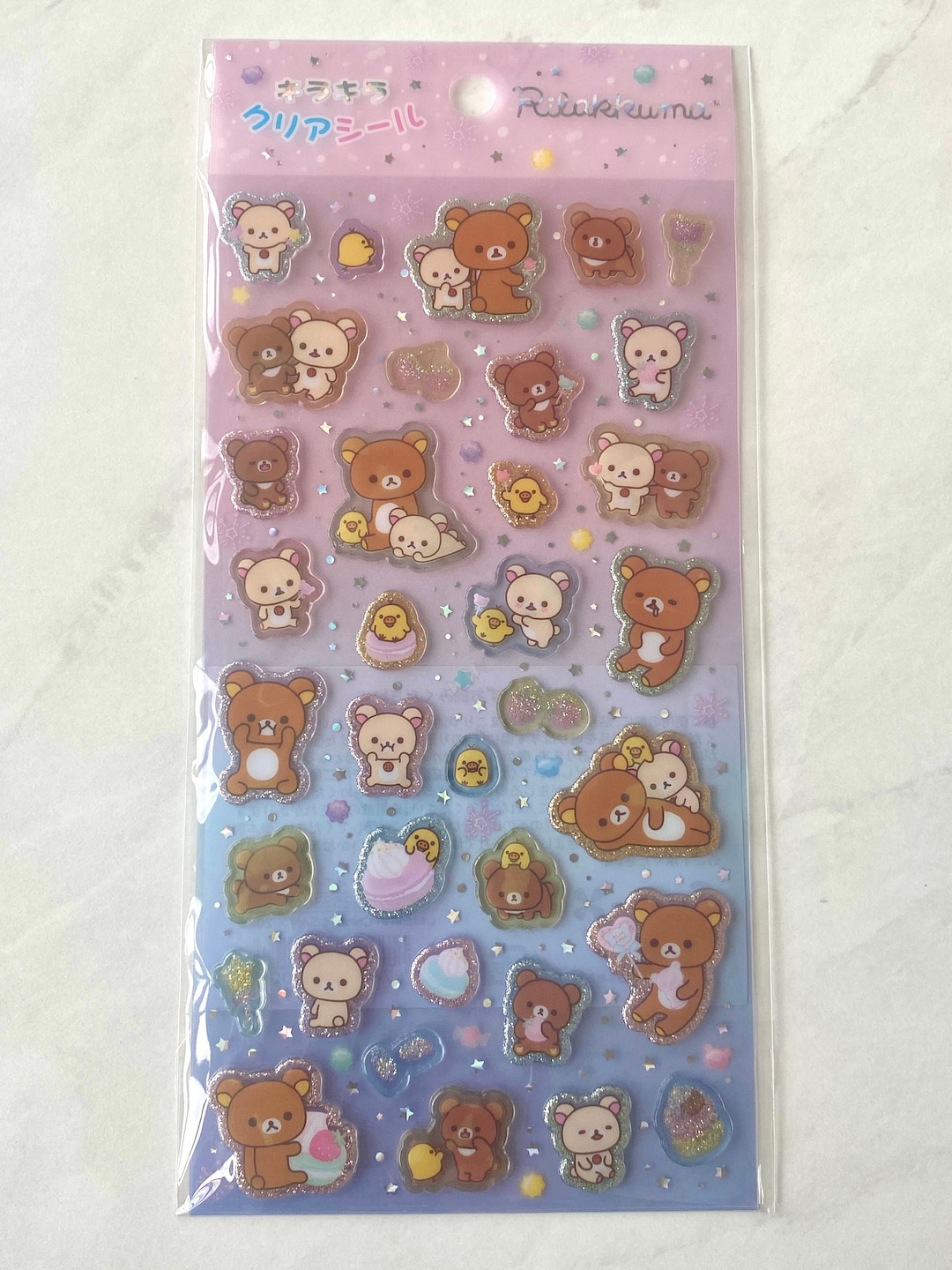 C46 2022 New Rilakkuma Sticker Sheet Clear Jelly Glitter - Etsy