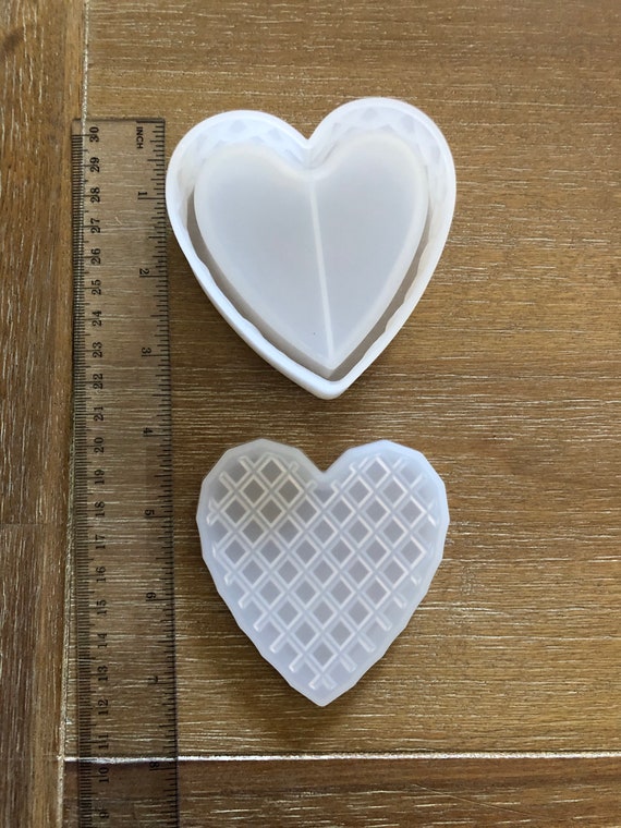 X NEW Large Heart Trinket Box Mold With Lid 2pc Set - Etsy Singapore