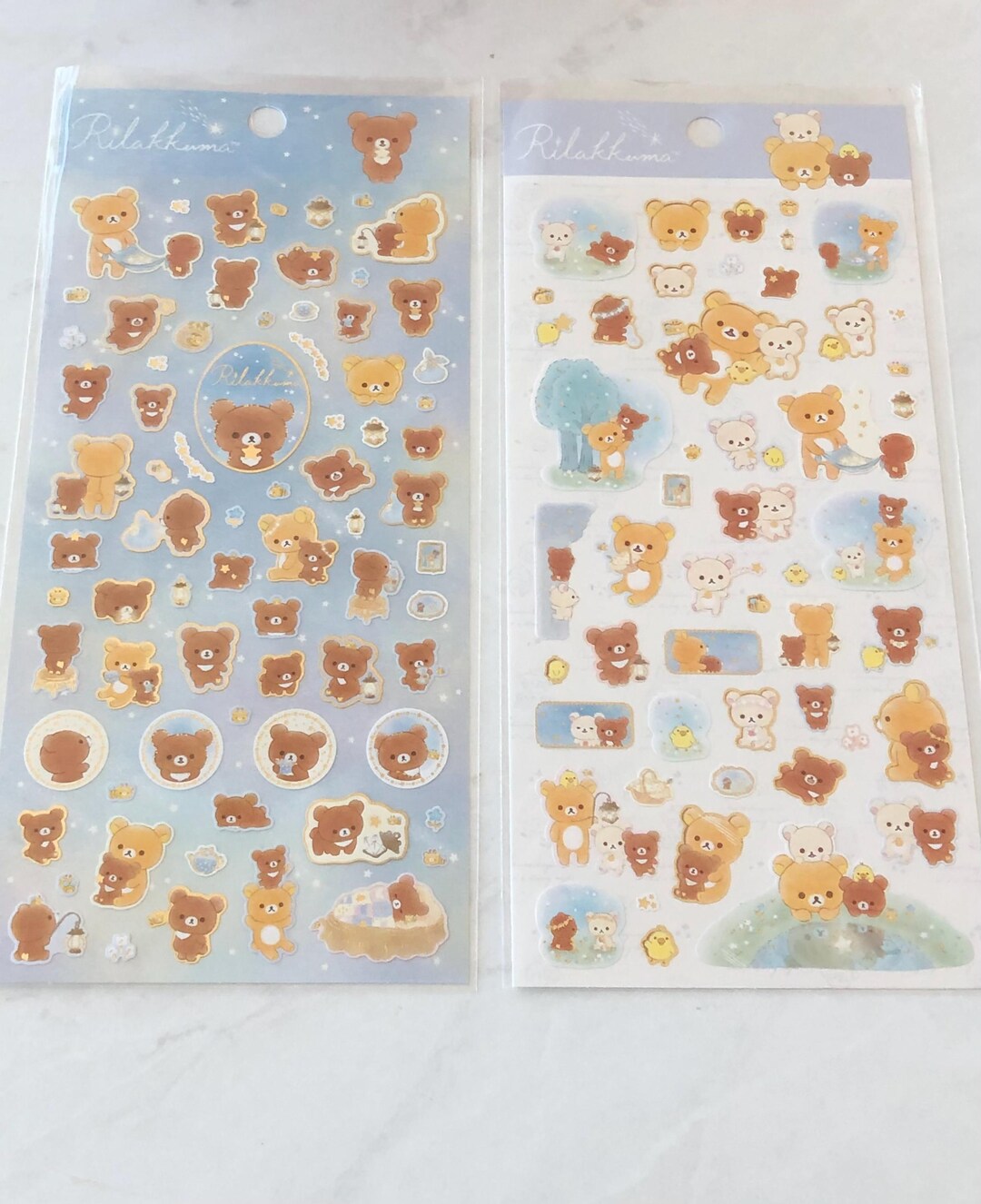 B75-B76 2019 Rilakkuma Sticker Sheet Gold Accents - Etsy
