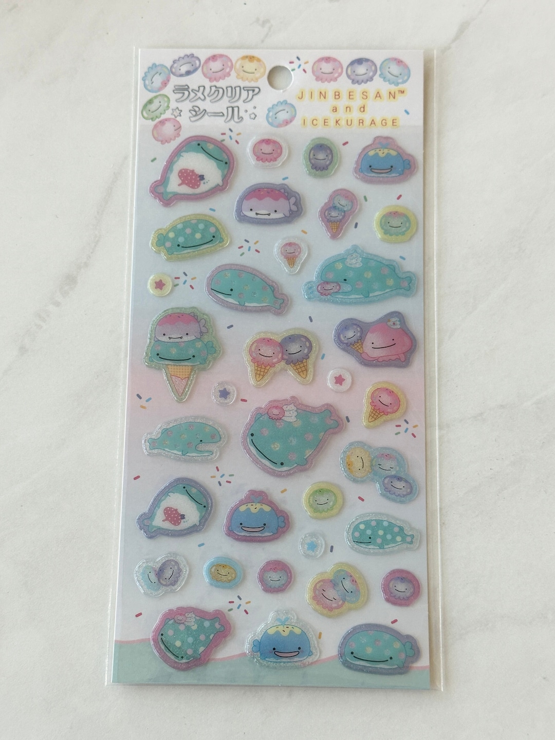 A120 2024 New Jinbe Sticker Sheet Clear Jelly Glitter - Etsy