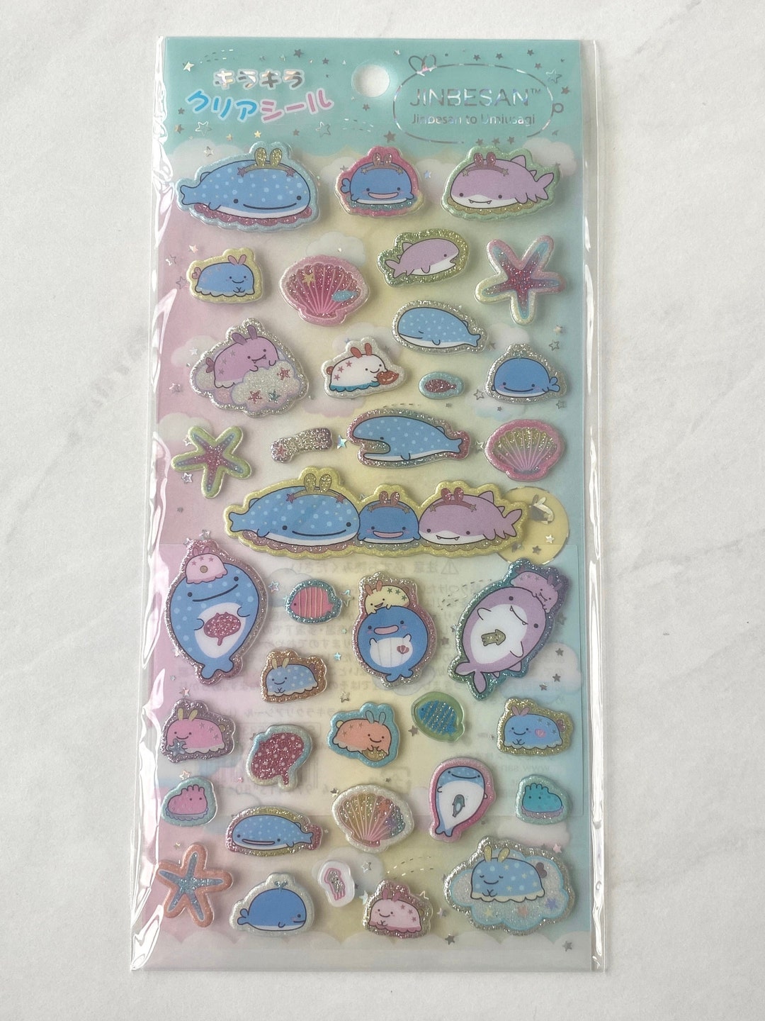 C43 2022 New Jinbesan Sticker Sheet Clear Jelly Glitter - Etsy